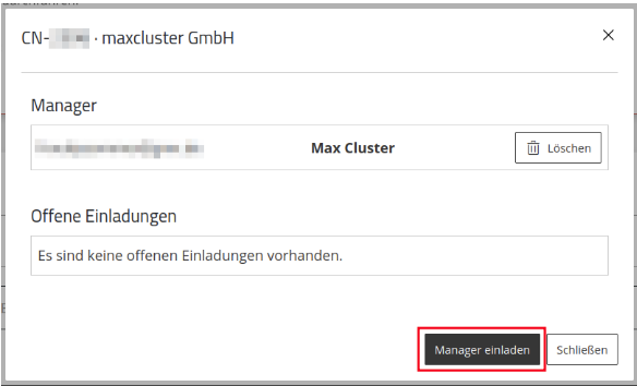 Benutzer hinzufügen: Manager
