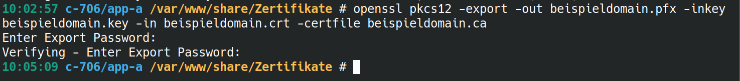 SSL - Zertifikat in das pfx-Format konvertieren