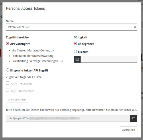 Personal Access Token (PAT)